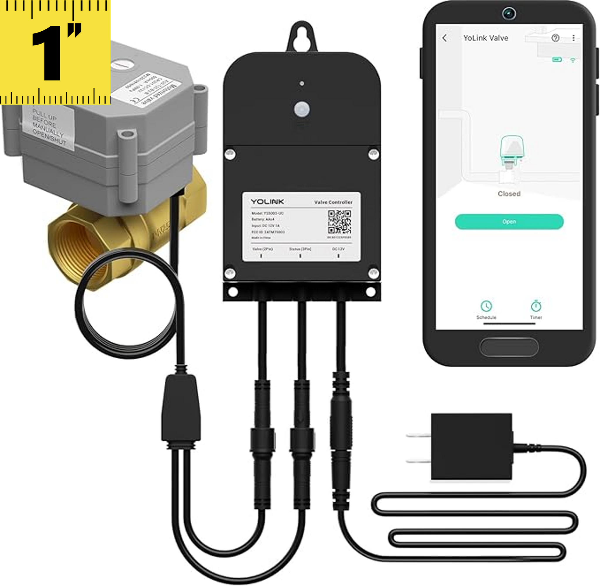 Valve Controller 2, size 1-Inch DN Series Brass Motorized Valve – YoLink